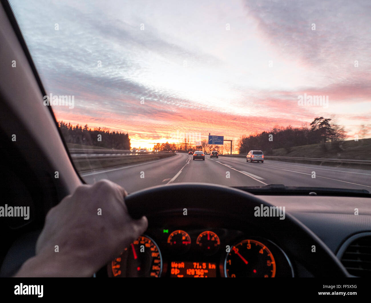 Driving on German Autobahn Stock Photo - Alamy