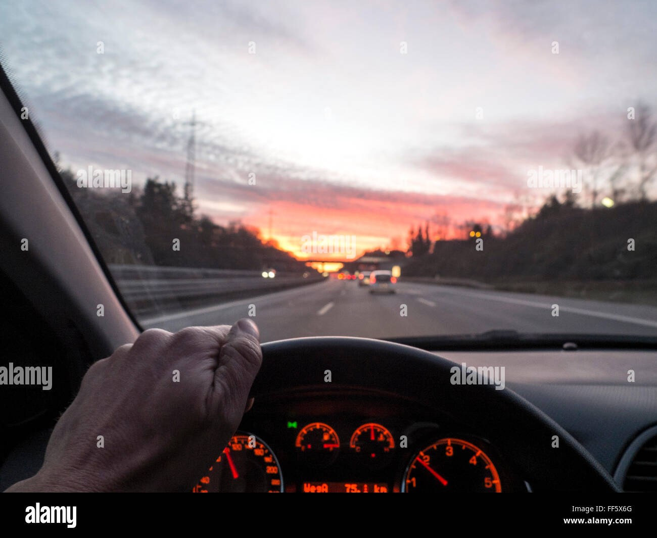 Driving on German Autobahn Stock Photo - Alamy