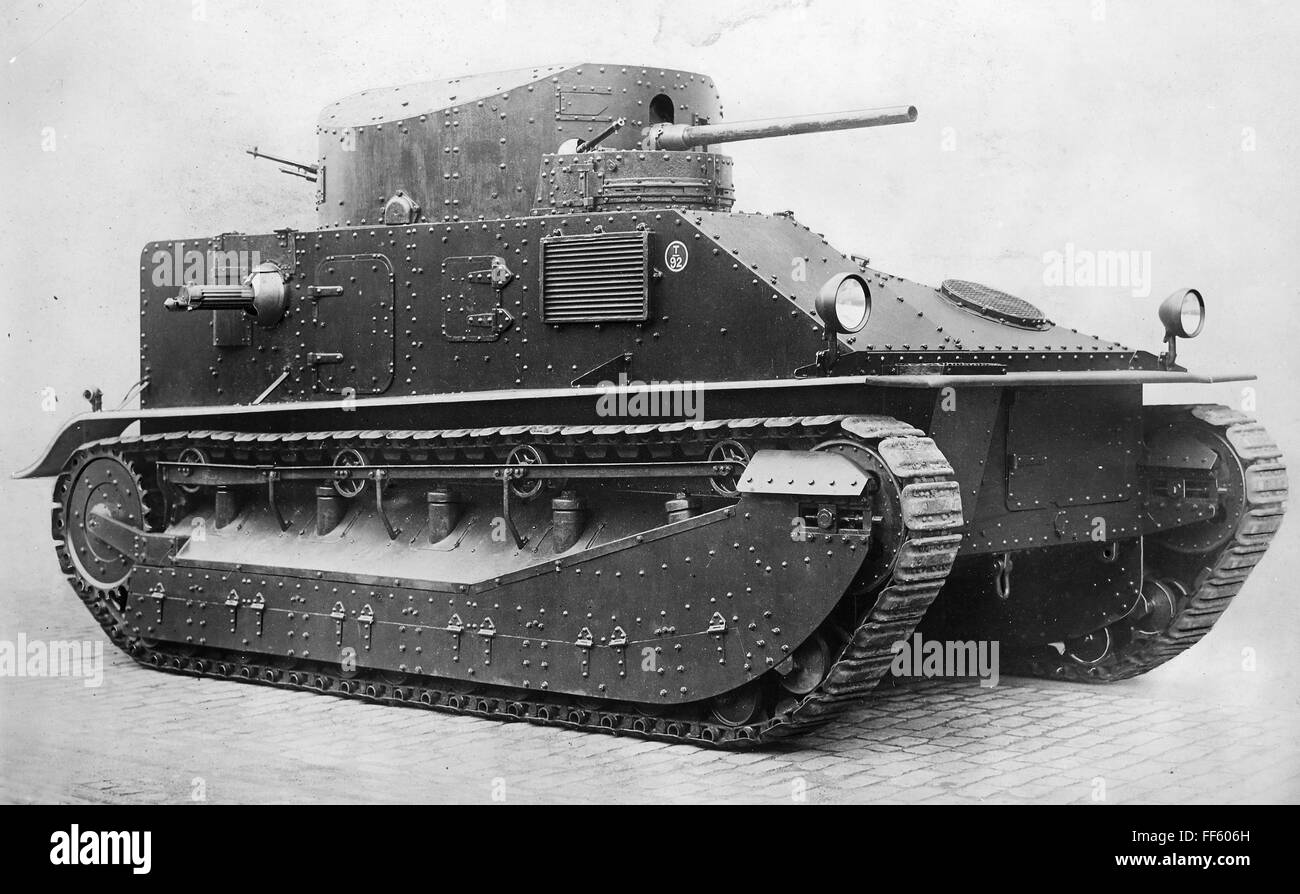 WORLD WAR I: BRITISH TANK. /nA British Vickers Light tank. Photograph ...