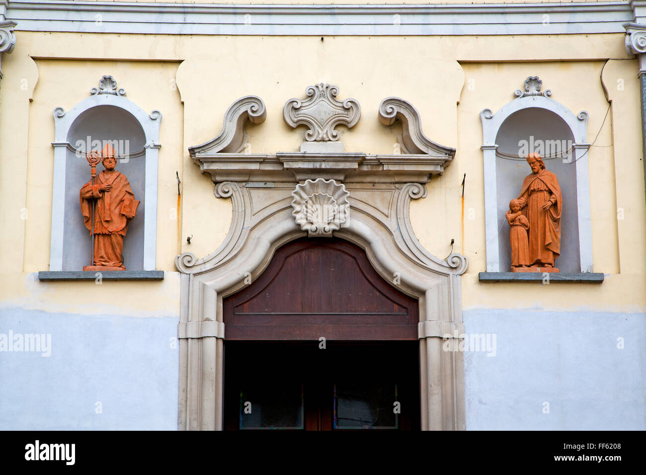 church door in italy lombardy column the milano old closed brick Stock ...