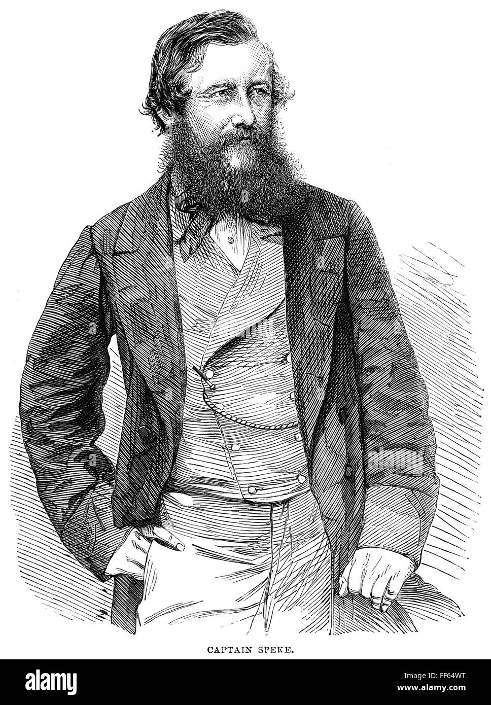 JOHN H. SPEKE (1827-1864). /nEnglish explorer. Wood engraving, English ...