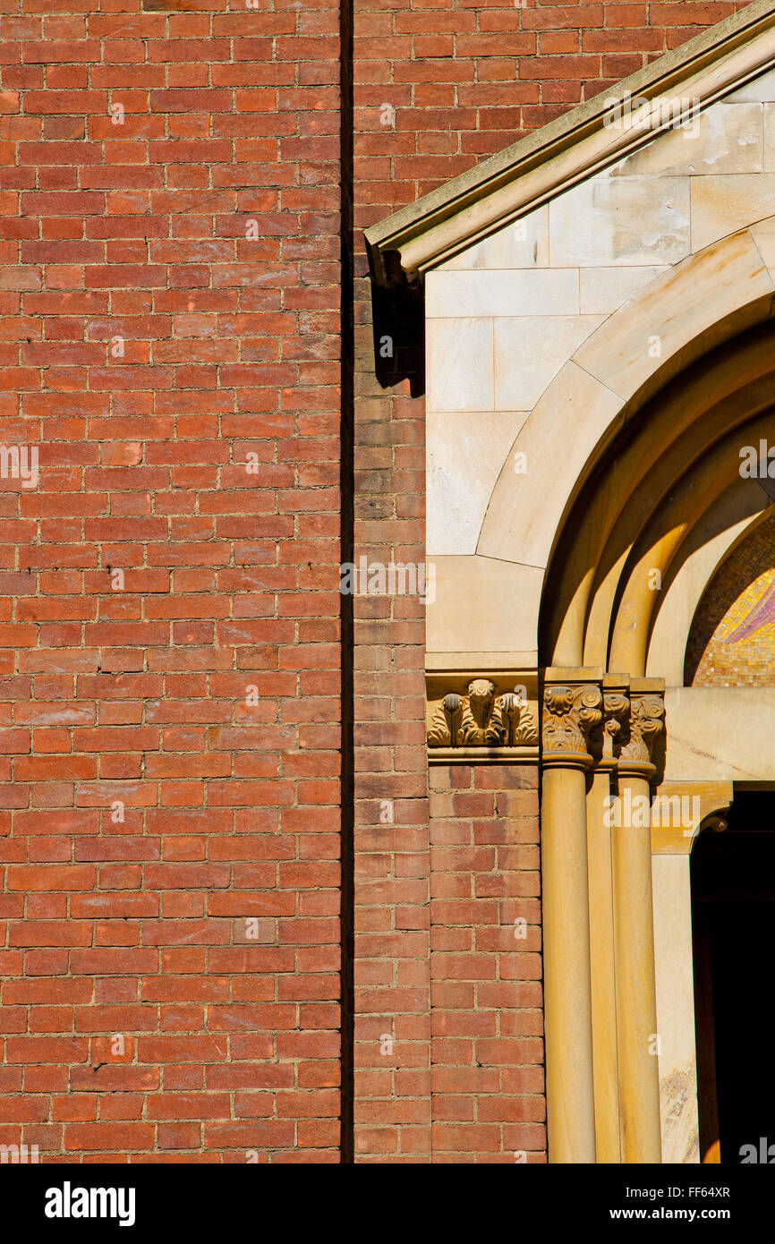 church door in italy lombardy column the milano old closed brick Stock ...