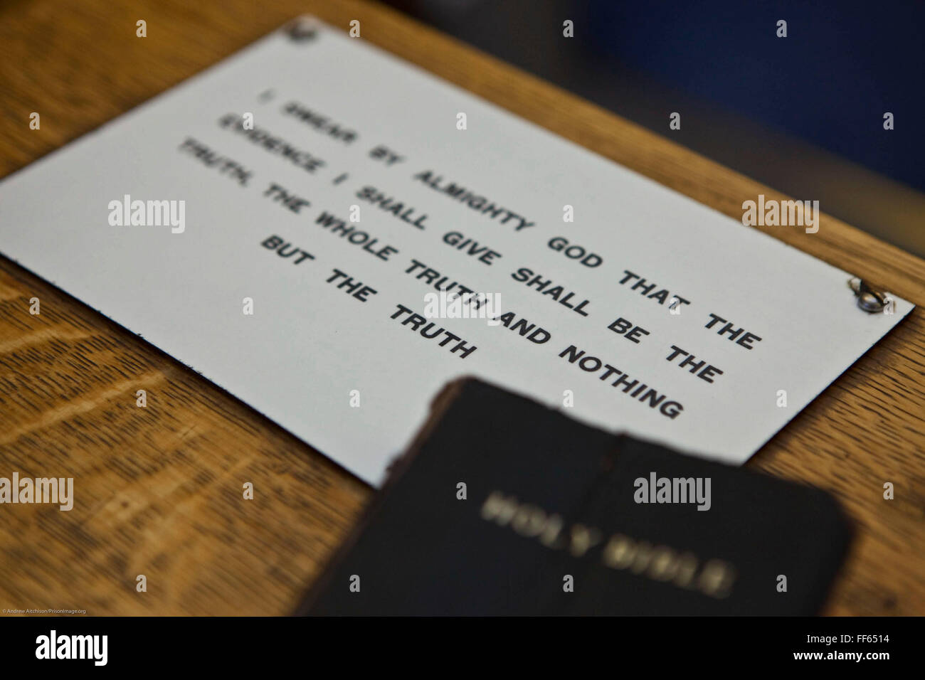 The bible and standard Christian oath used by witnesses and defendants ...