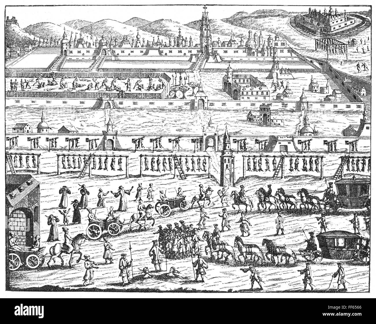 RUSSIA: STRELTSY, 1699. /nThe execution of the Streltsy at Moscow in ...