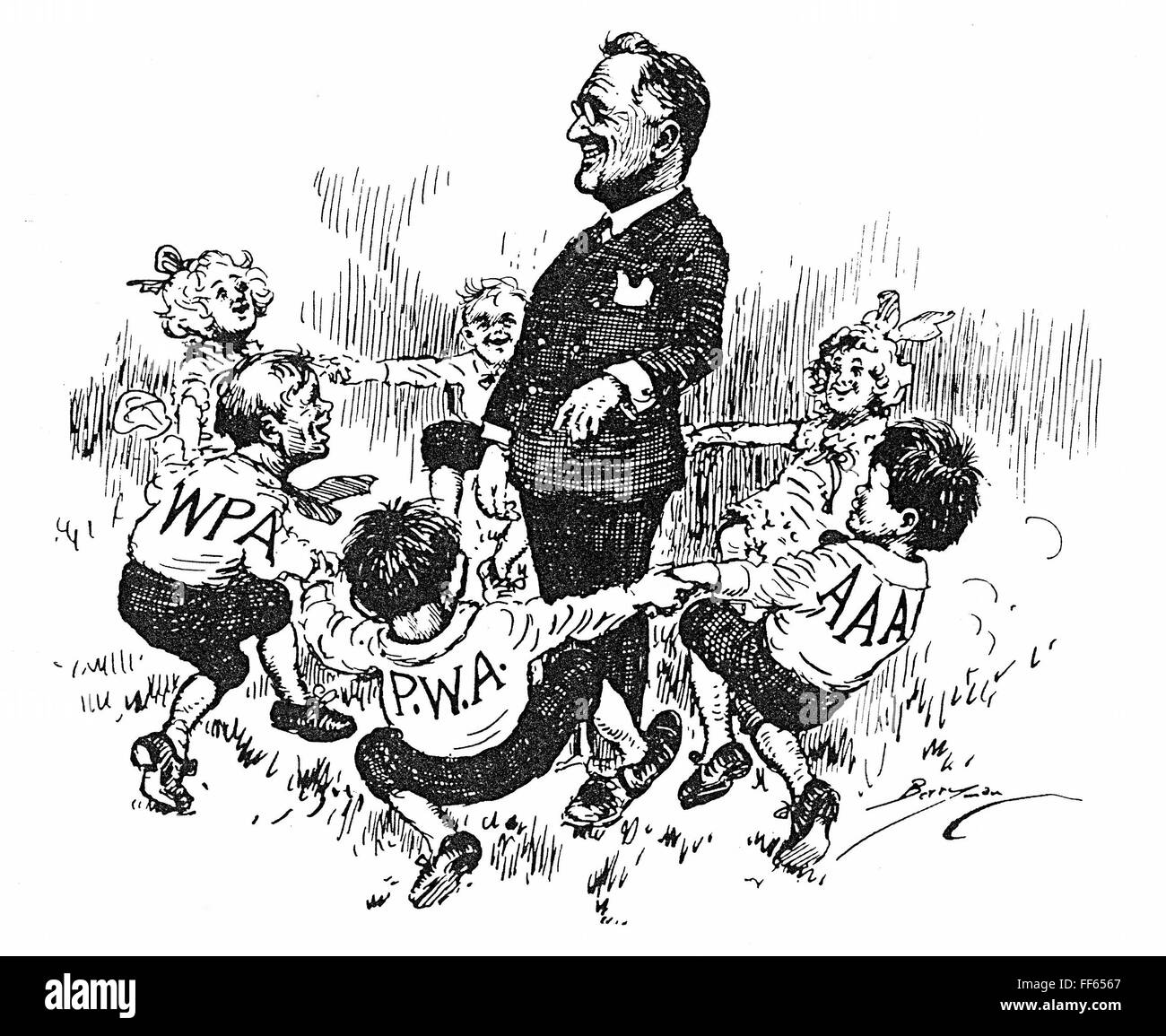 CARTOON: NEW DEAL, c1935. /nAmerican cartoon, c1935, by Clifford ...