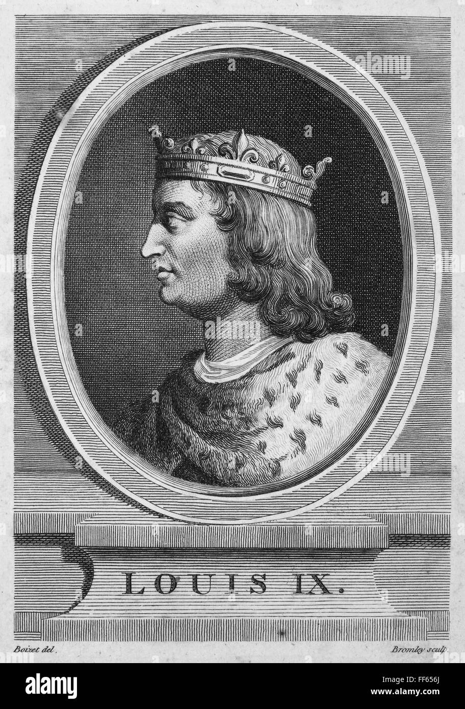 LOUIS IX (1214-1270). /nSaint Louis. King of France, 1226-1270. Copper ...