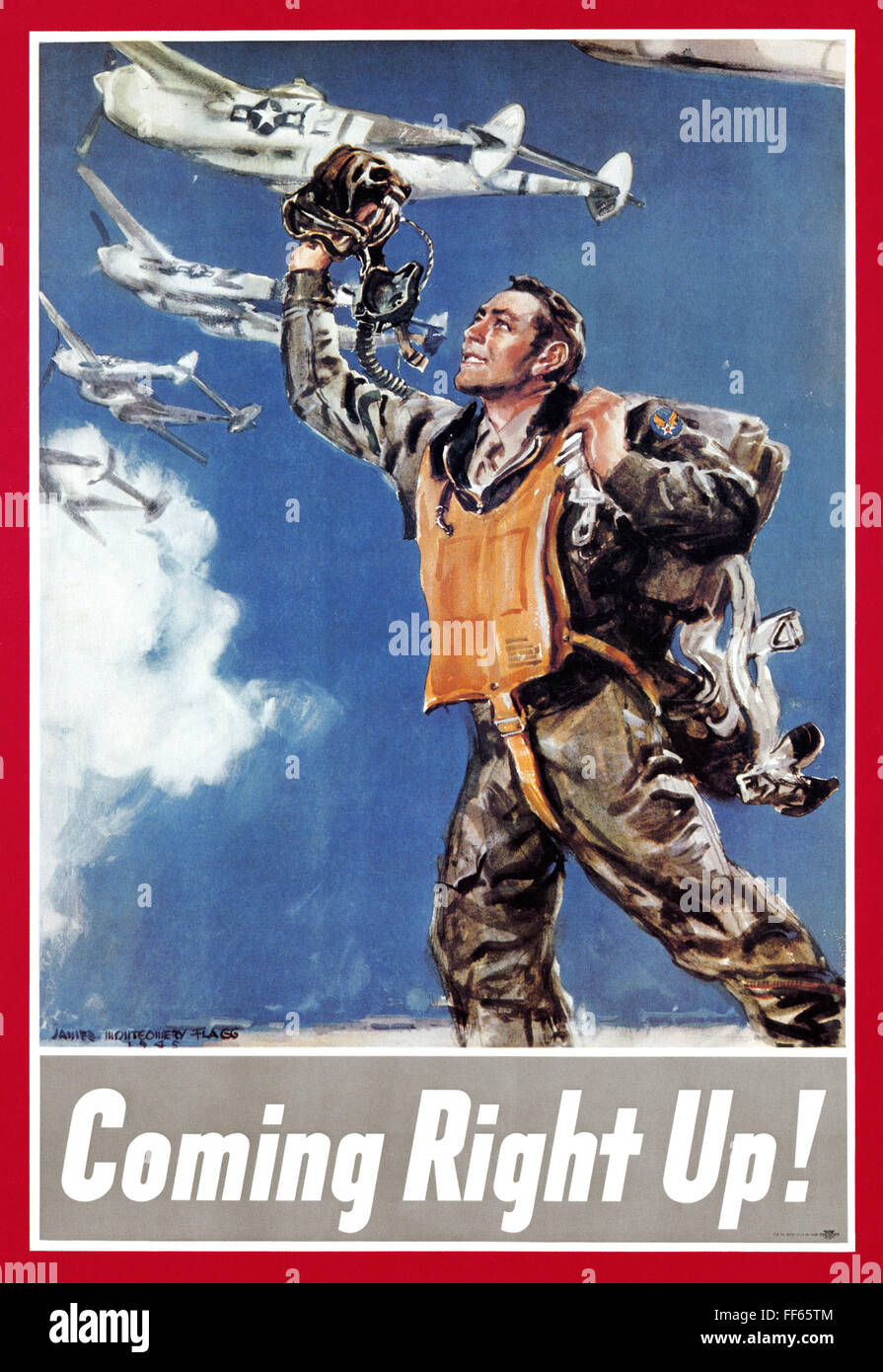WORLD WAR II: U.S. POSTER. /n'Coming Right Up!' Poster, 1945, by James ...