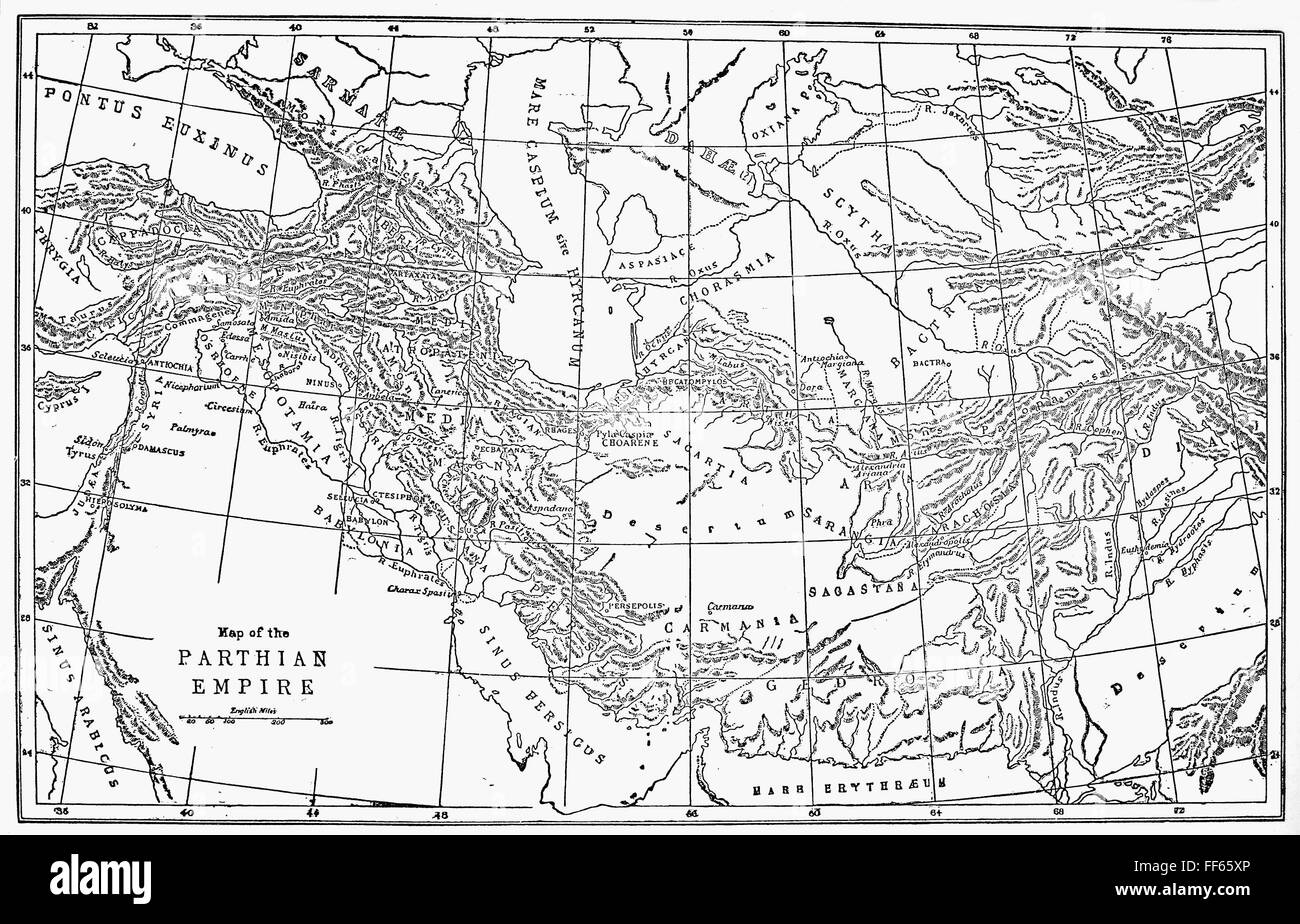 PARTHIAN EMPIRE, c200 B.C. /nA map of the Parthian Empire, c200 B.C ...
