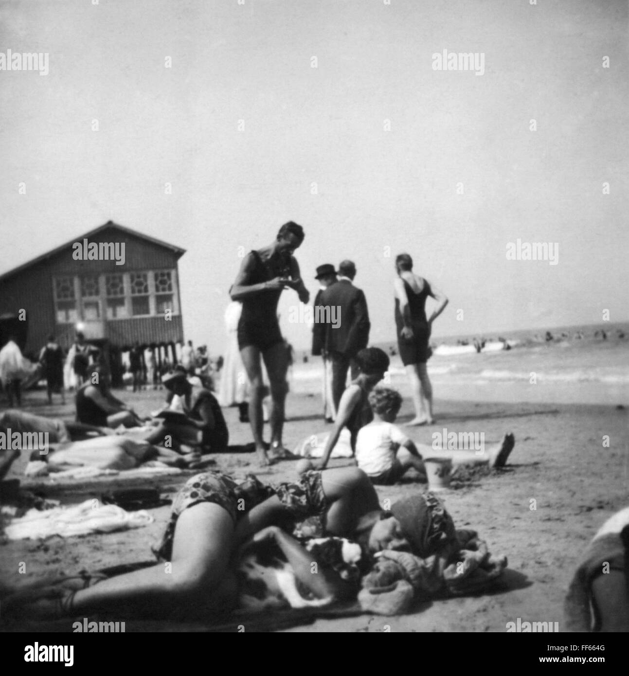 North Sea Bathers Black and White Stock Photos & Images - Alamy