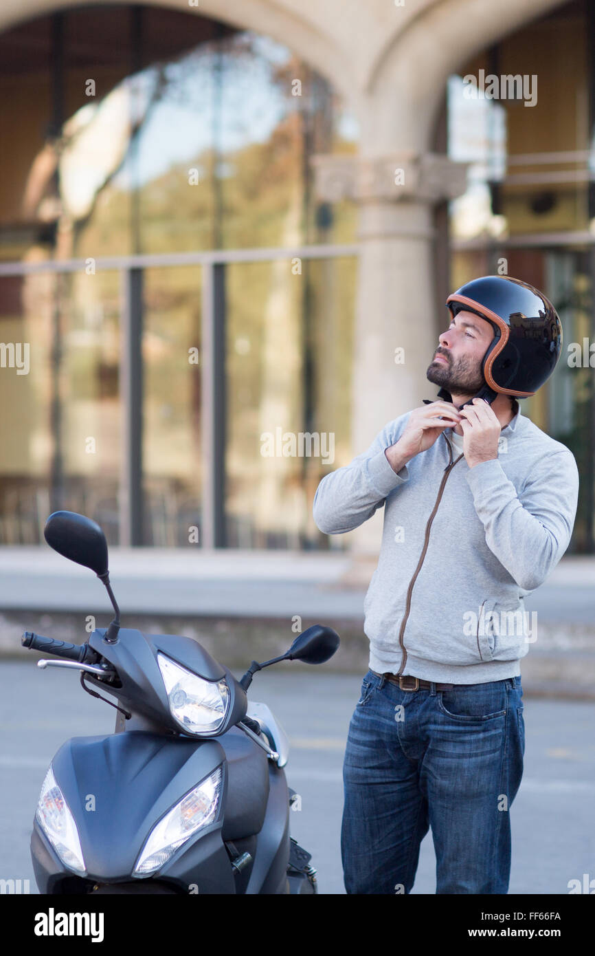 Put the helmet hi-res stock photography and images - Alamy