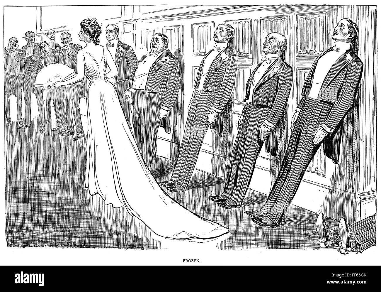 GIBSON: FROZEN, 1902. /nPen and ink drawing by Charles Dana Gibson ...