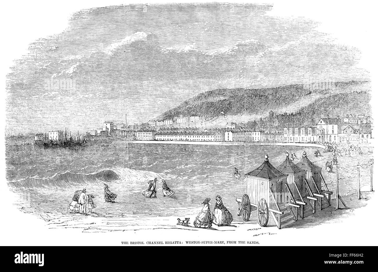 BATHING MACHINE, 1856. /n'The Bristol Channel Regatta: Western-Super ...