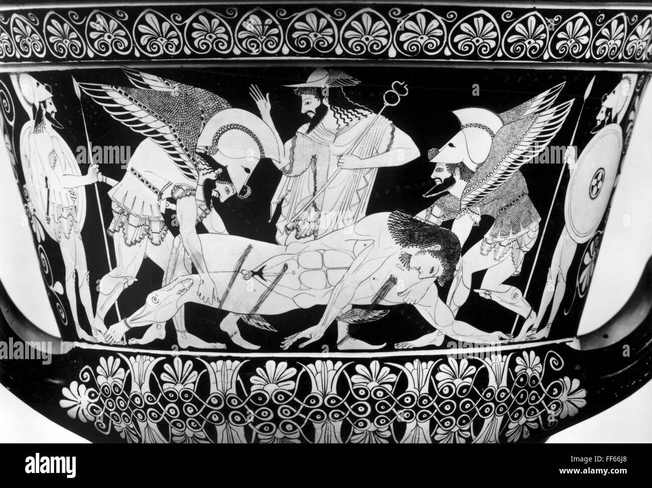 SLEEP AND DEATH c515 B.C. /nObverse of terracotta calyx krater signed ...