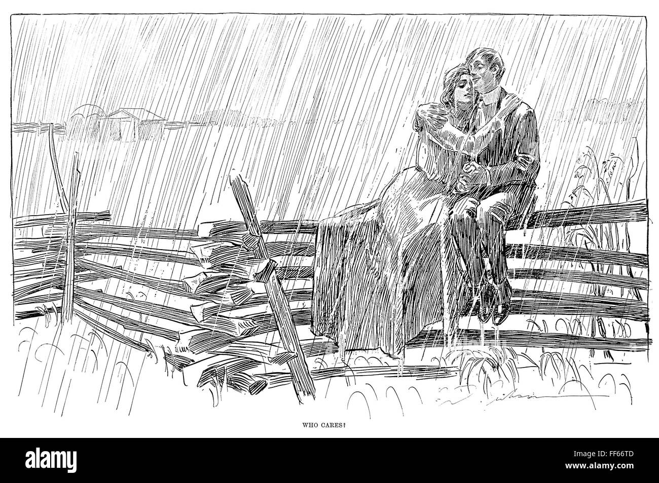 GIBSON: WHO CARES!, 1901. /nPen and ink drawing by Charles Dana Gibson ...