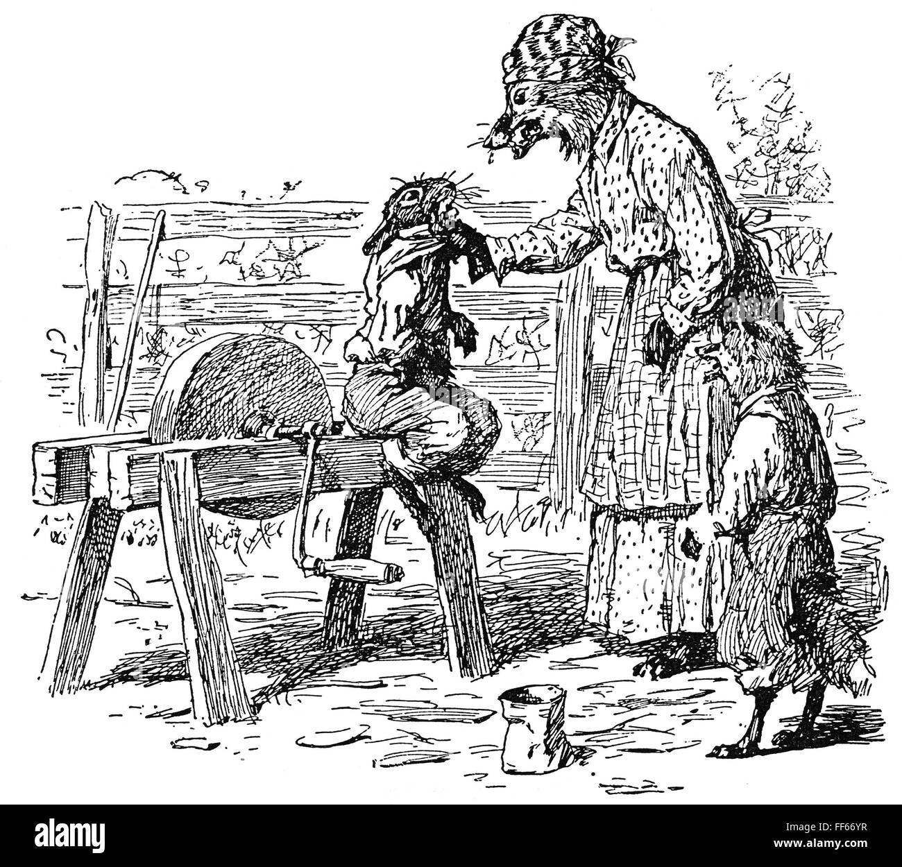 HARRIS: UNCLE REMUS, 1895. /nBrer Rabbit caught by Miss Fox and placed ...