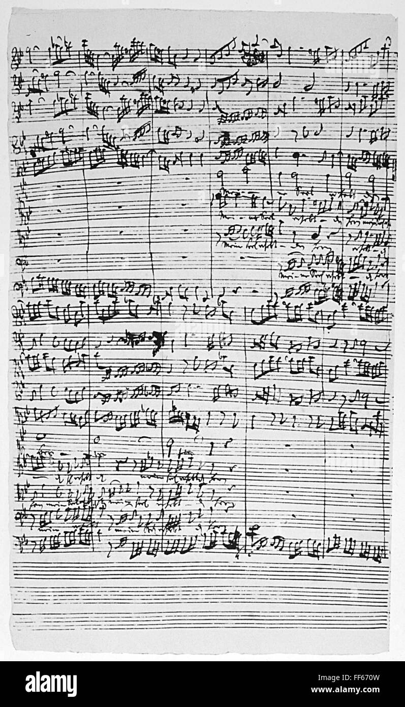 BACH: MANUSCRIPT. /nAutograph manuscript page of Johann Sebastian Bach ...