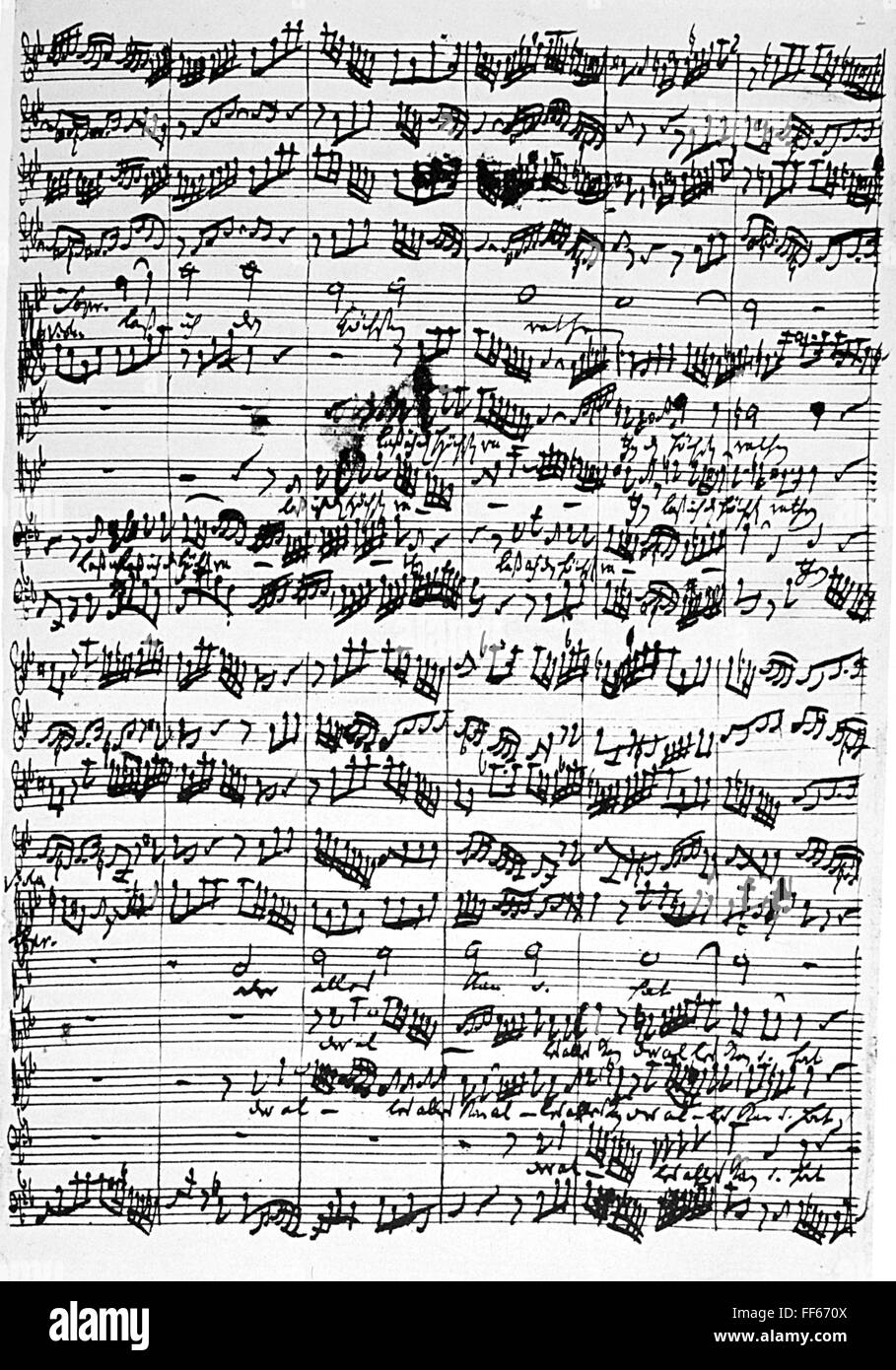BACH: MANUSCRIPT, 1734. /nAutograph manuscript page of Johann Sebastian ...