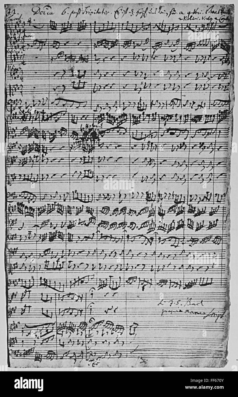 BACH: MANUSCRIPT, c1732. /nAutograph manuscript page of Johann ...