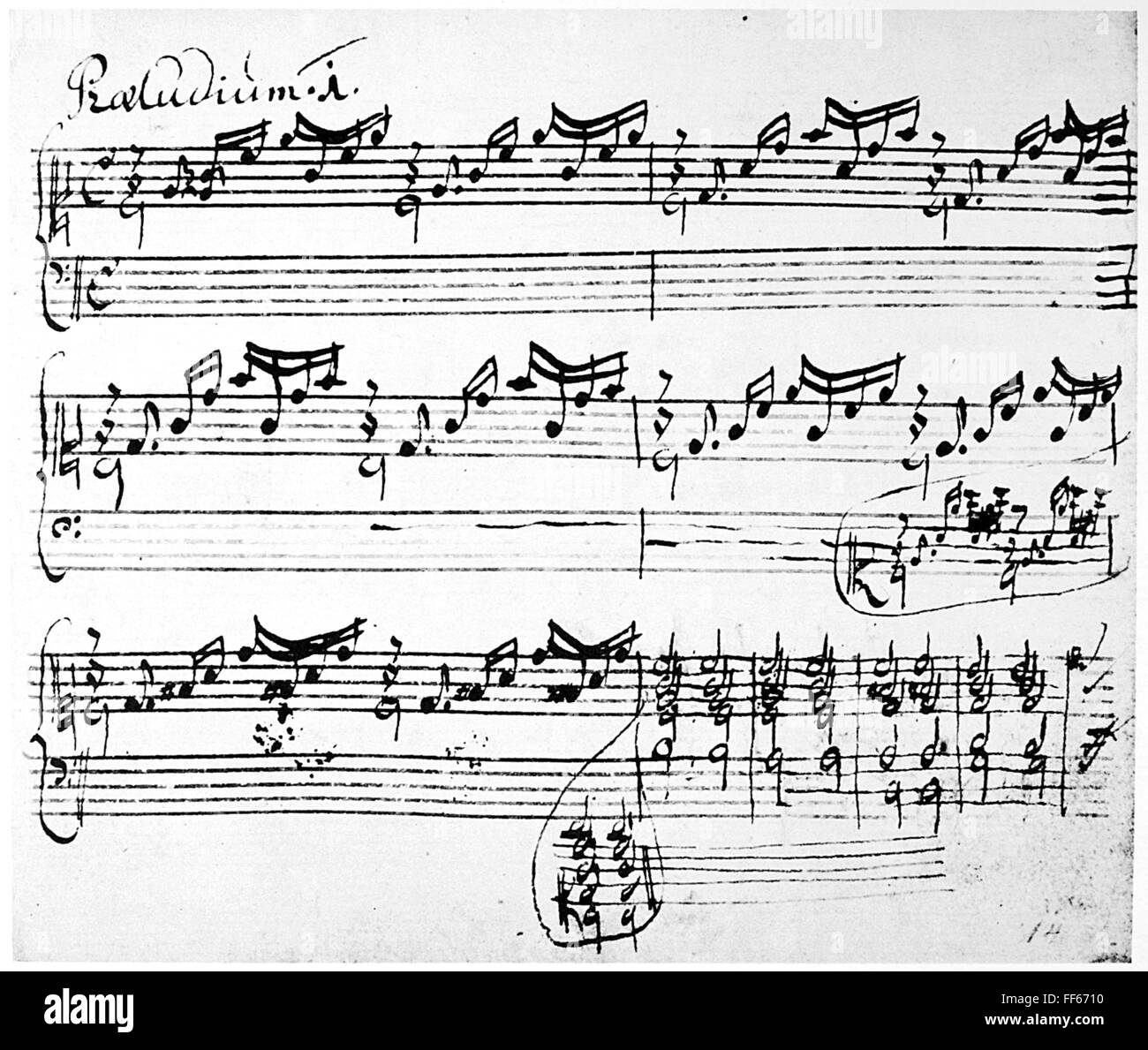 BACH: MANUSCRIPT, 1720. /nAutograph manuscript page of Johann Sebastian ...