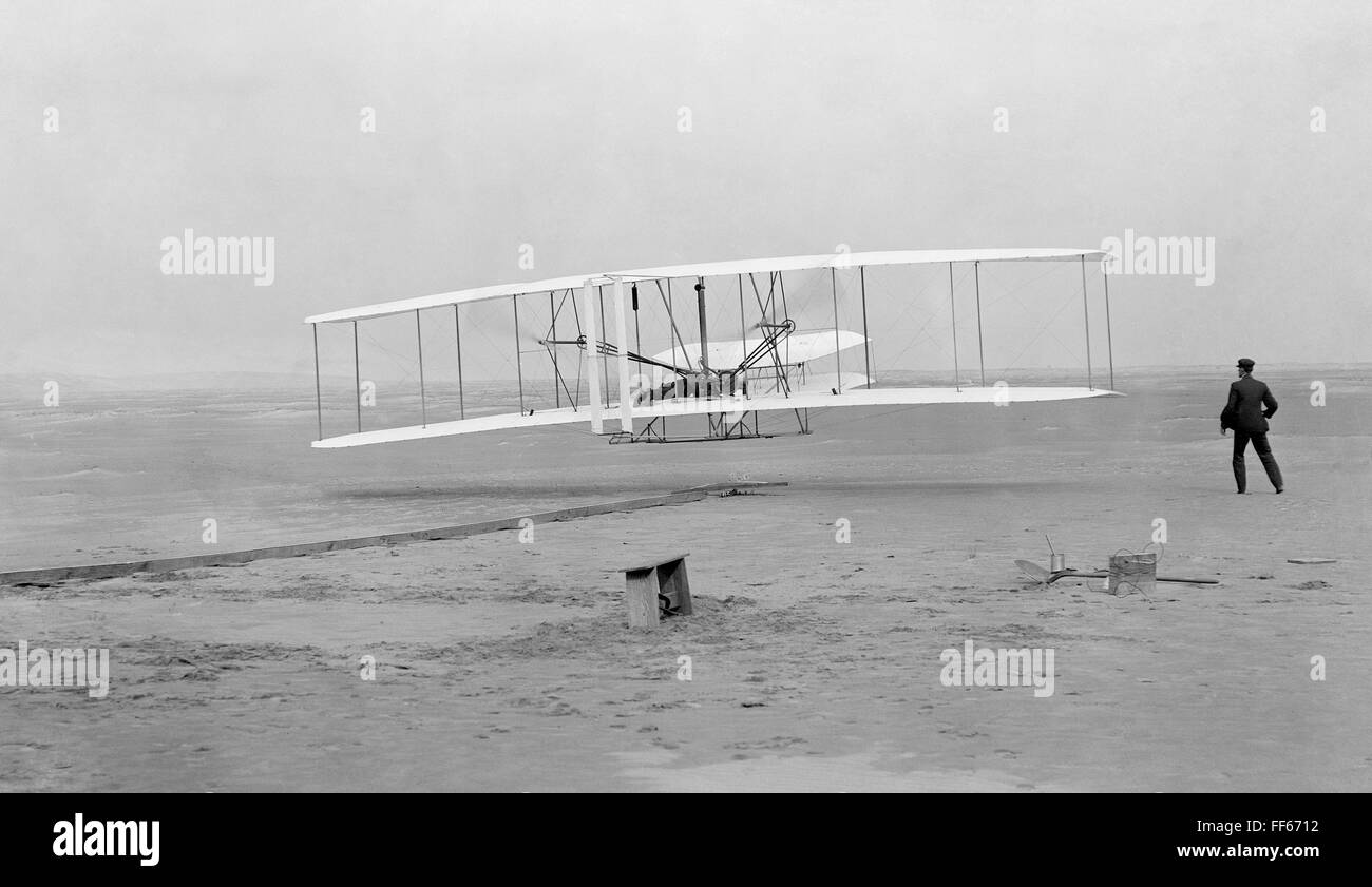 WRIGHT BROTHERS, 1903. /nFirst heavier-than-air flight of the Wright ...
