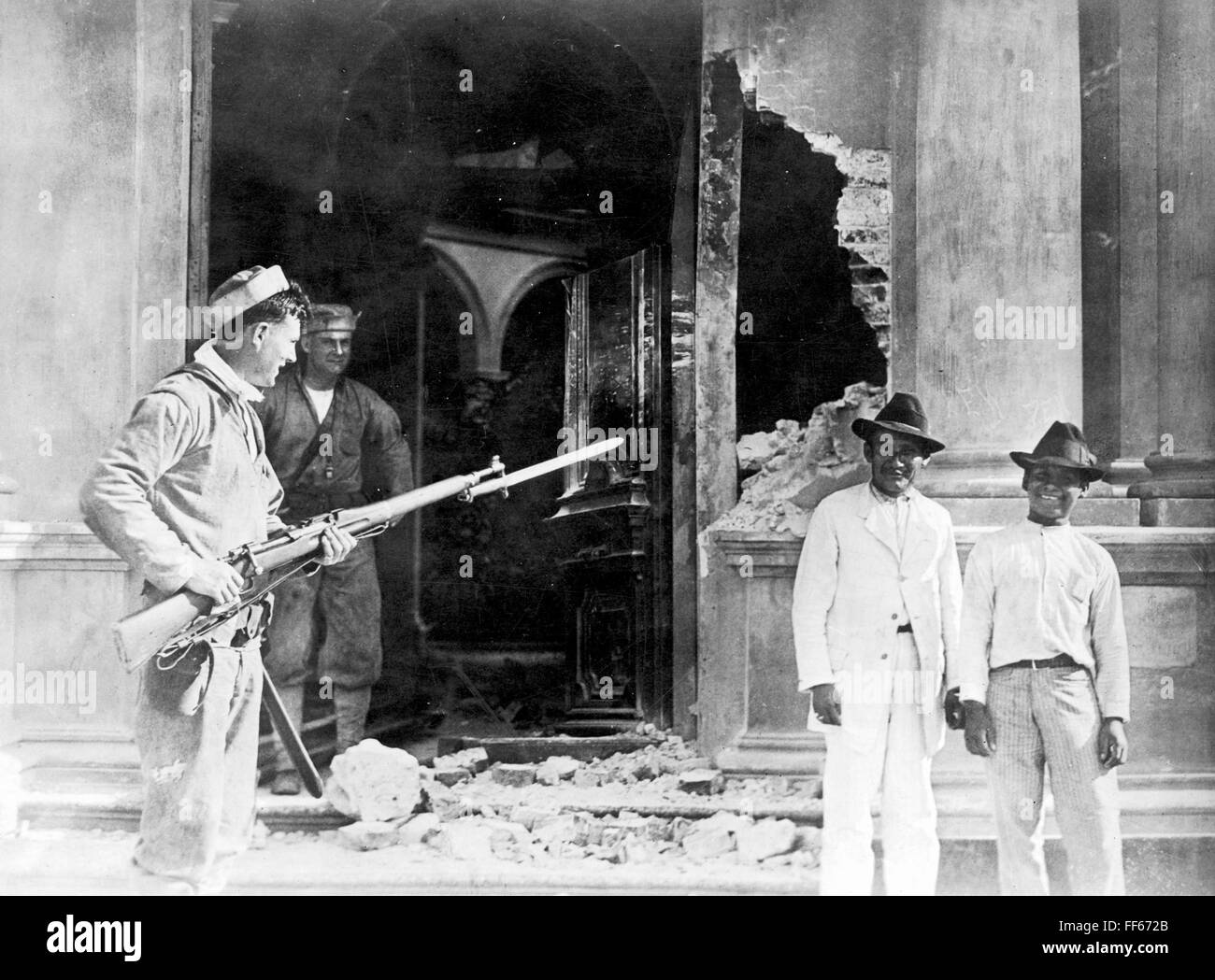 MEXICAN EXPEDITION, 1914. /nTwo U.S. Marines at the Naval Academy at ...