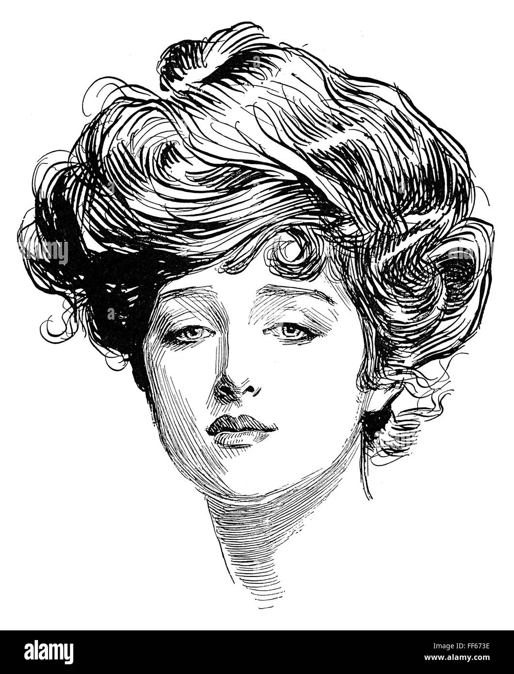 GIBSON: GIBSON GIRL, 1900. /nPen and ink drawing by Charles Dana Gibson ...