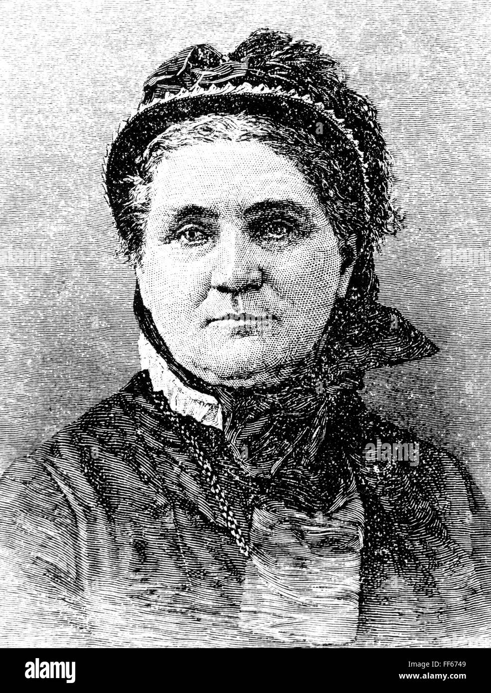 LUCY LARCOM (1824-1893). /nAmerican author and educator. Wood engraving ...