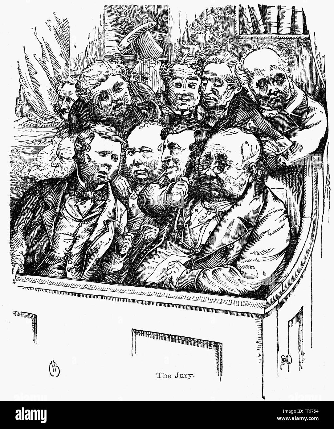 WESTMINSTER HALL JURY. /nA jury-box at the Westminster Hall law courts ...