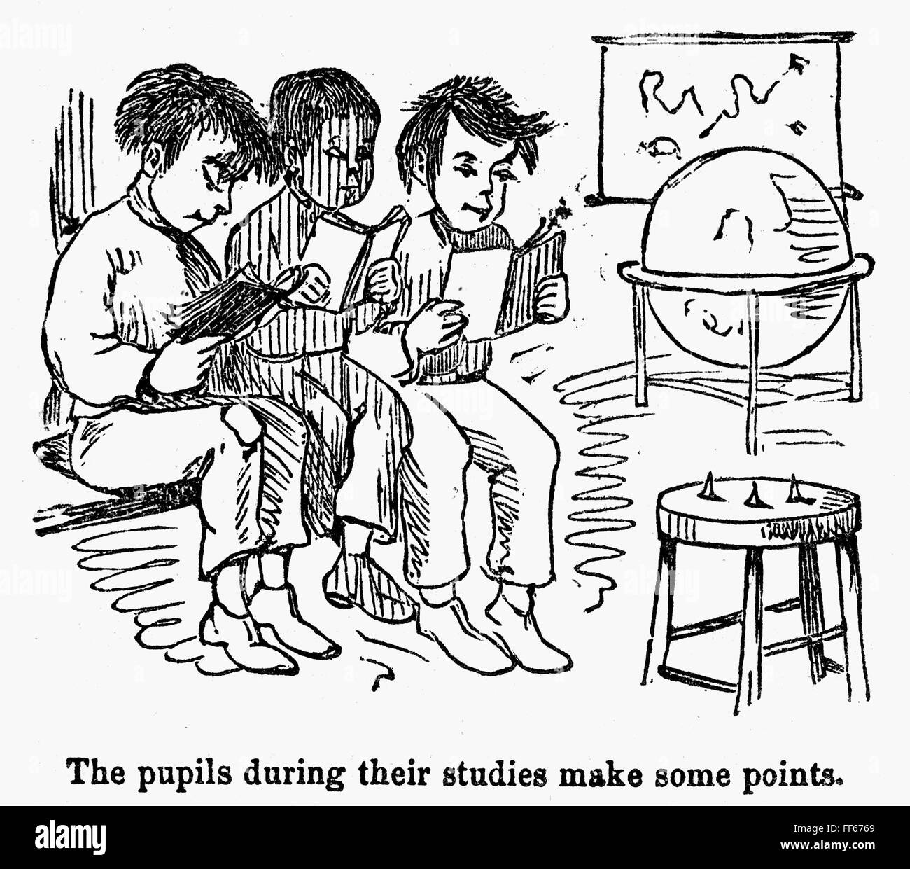 ELEMENTARY SCHOOL, 1869. /nScene in a country school. Wood engraving ...