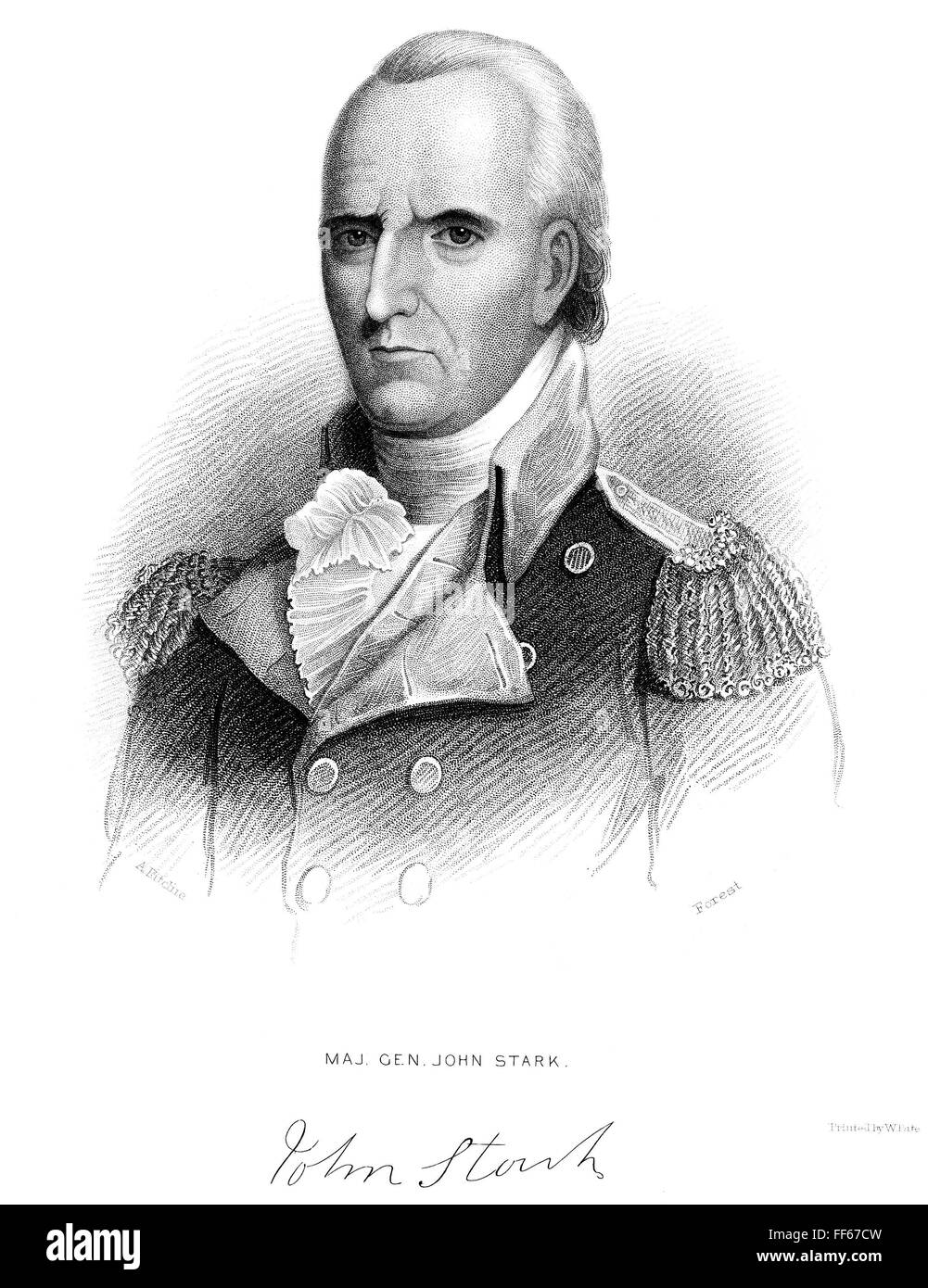 JOHN STARK (1728-1822). /nAmerican Revolutionary officer. Line and ...