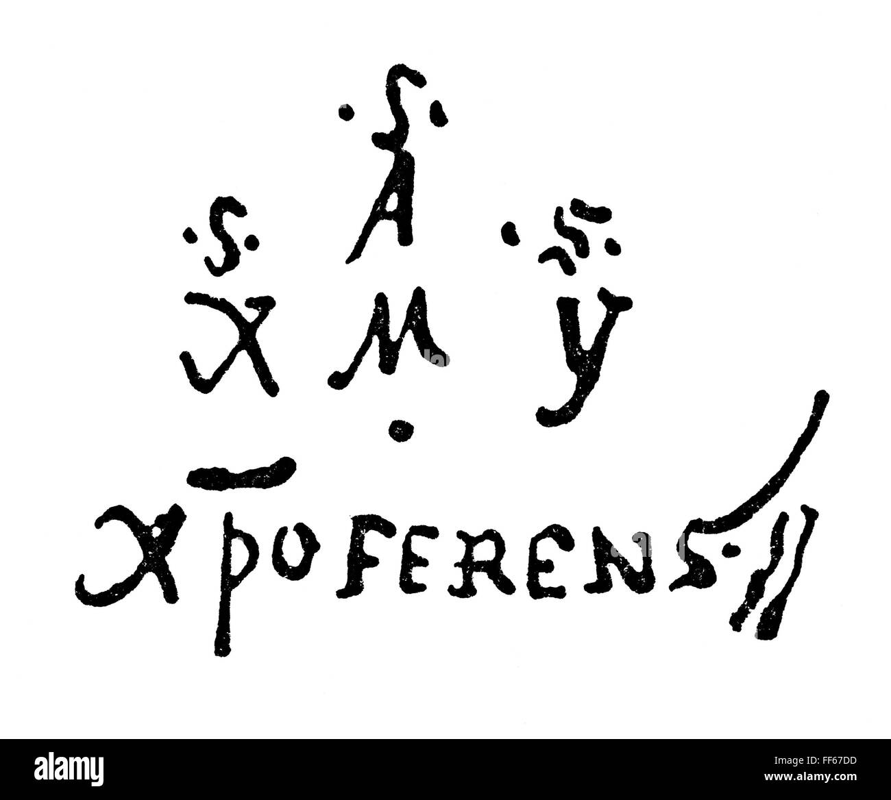 COLUMBUS AUTOGRAPH. /nAutograph signature of Christopher Columbus Stock ...