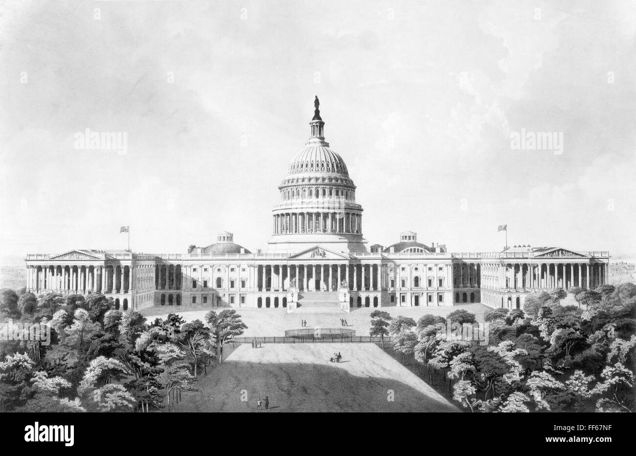 U.S. CAPITOL, 1866. /nEast view. Lithograph, American, 1866 Stock Photo ...