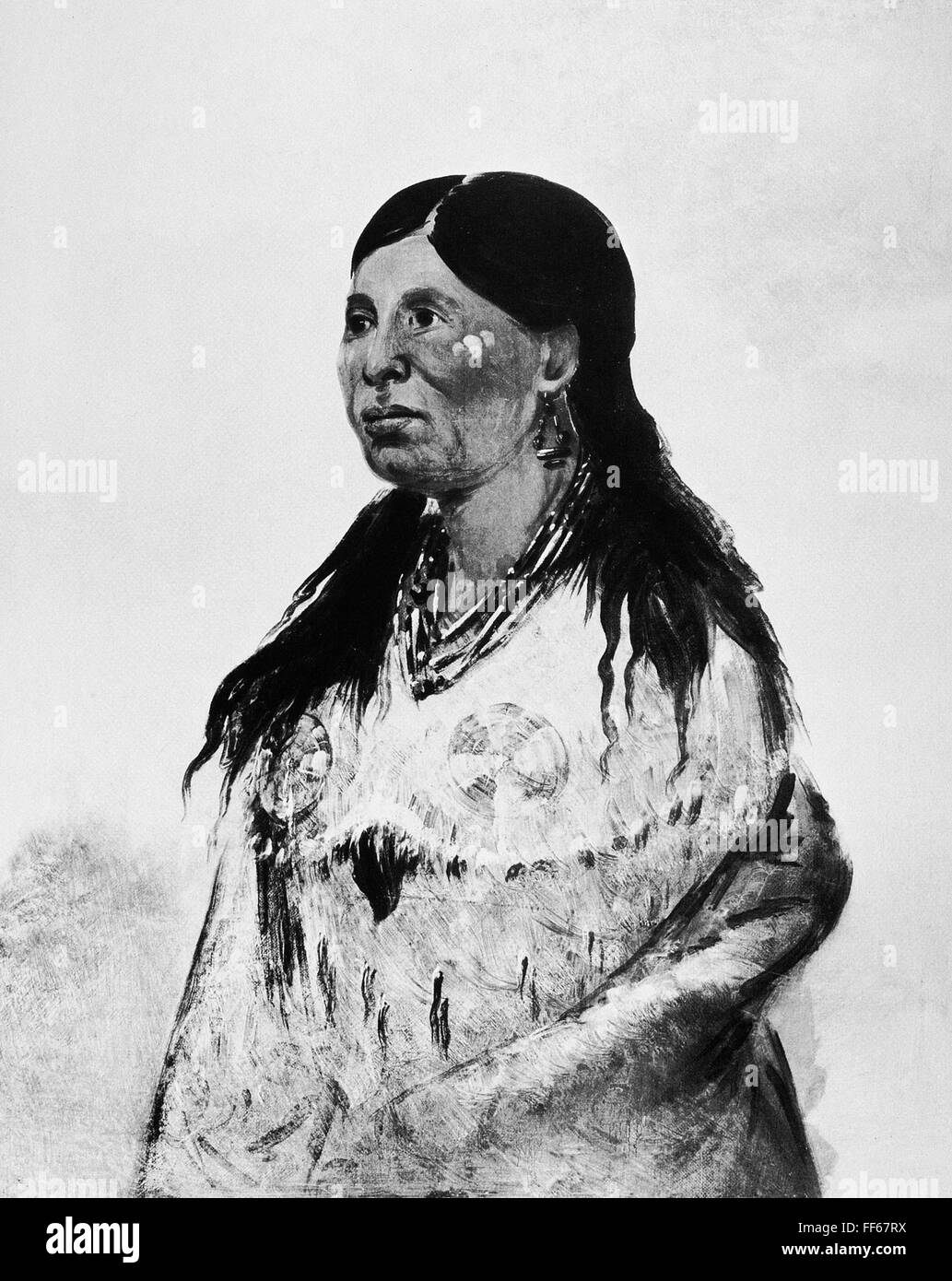 CATLIN: NATIVE AMERICAN WIFE, 1832. /nWife of Bear-Catcher from the Kaw ...