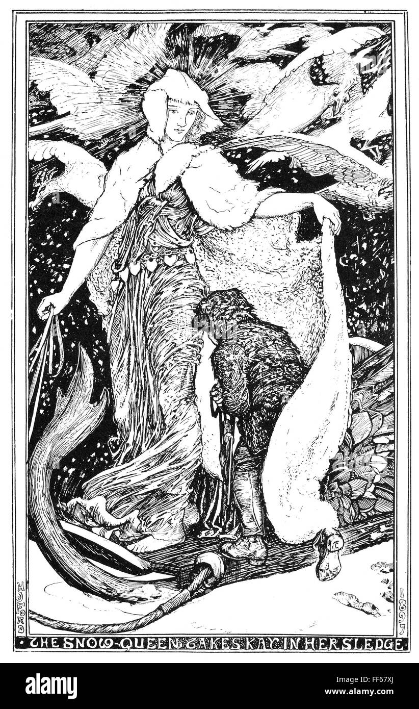 ANDERSEN: THE SNOW QUEEN. /n'The Snow Queen takes Kay in her sledge ...