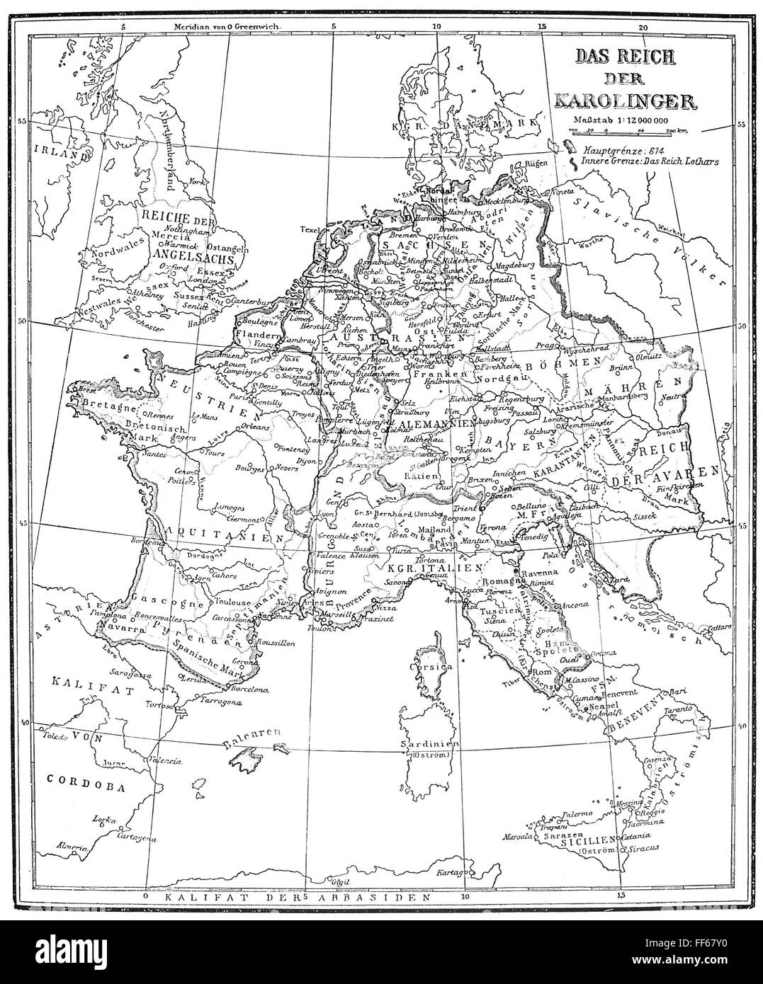 Carolingian empire map Black and White Stock Photos & Images - Alamy