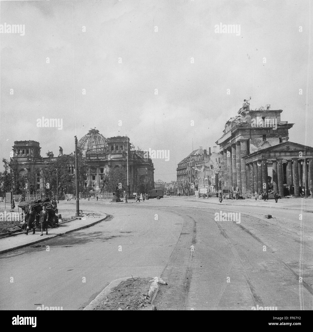 WORLD WAR II: BERLIN, 1945. /nThe city of Berlin in ruins, 1945, with ...