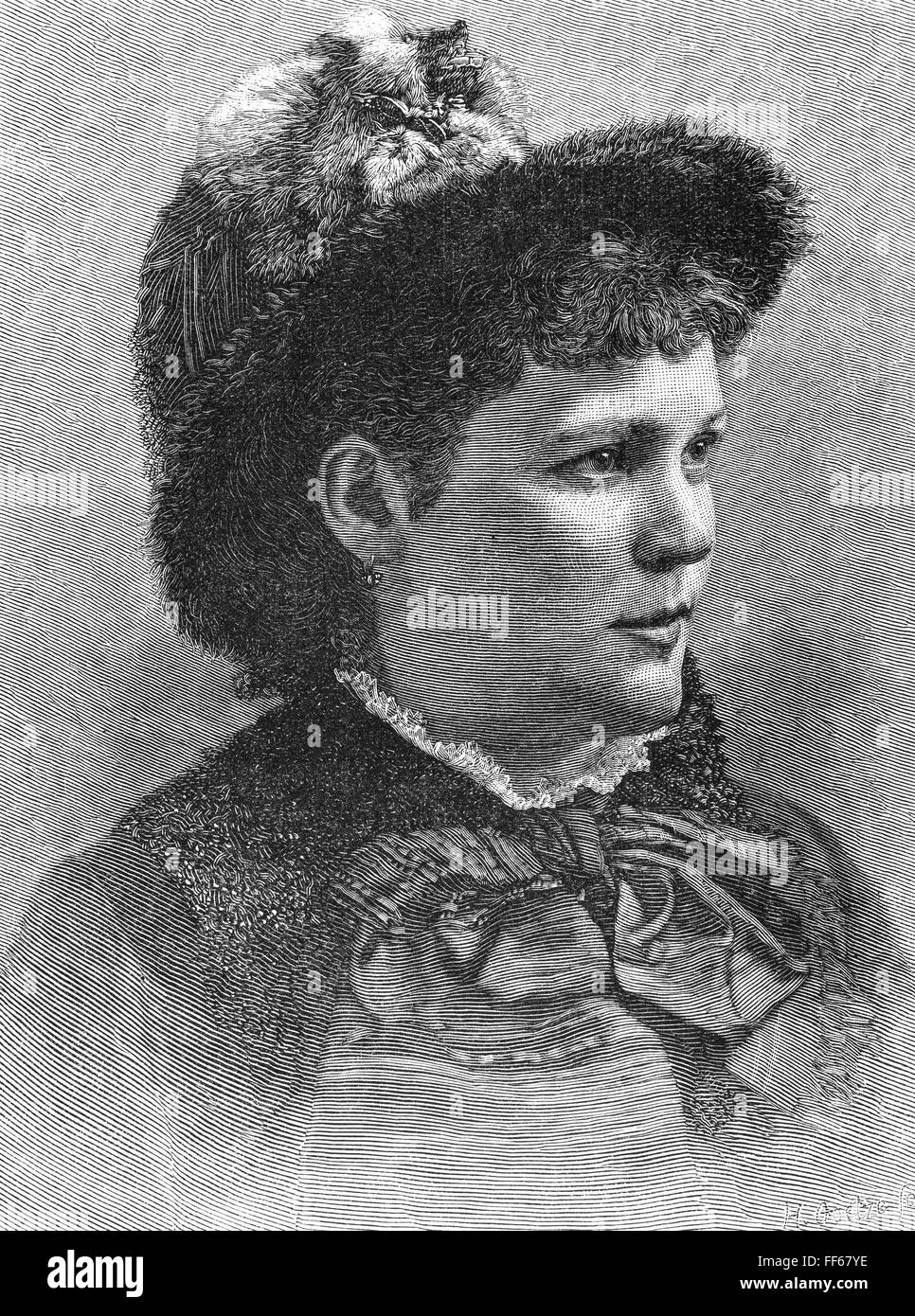 ETELKA GERSTER (1855-1920). /nHungarian soprano. Wood engraving ...