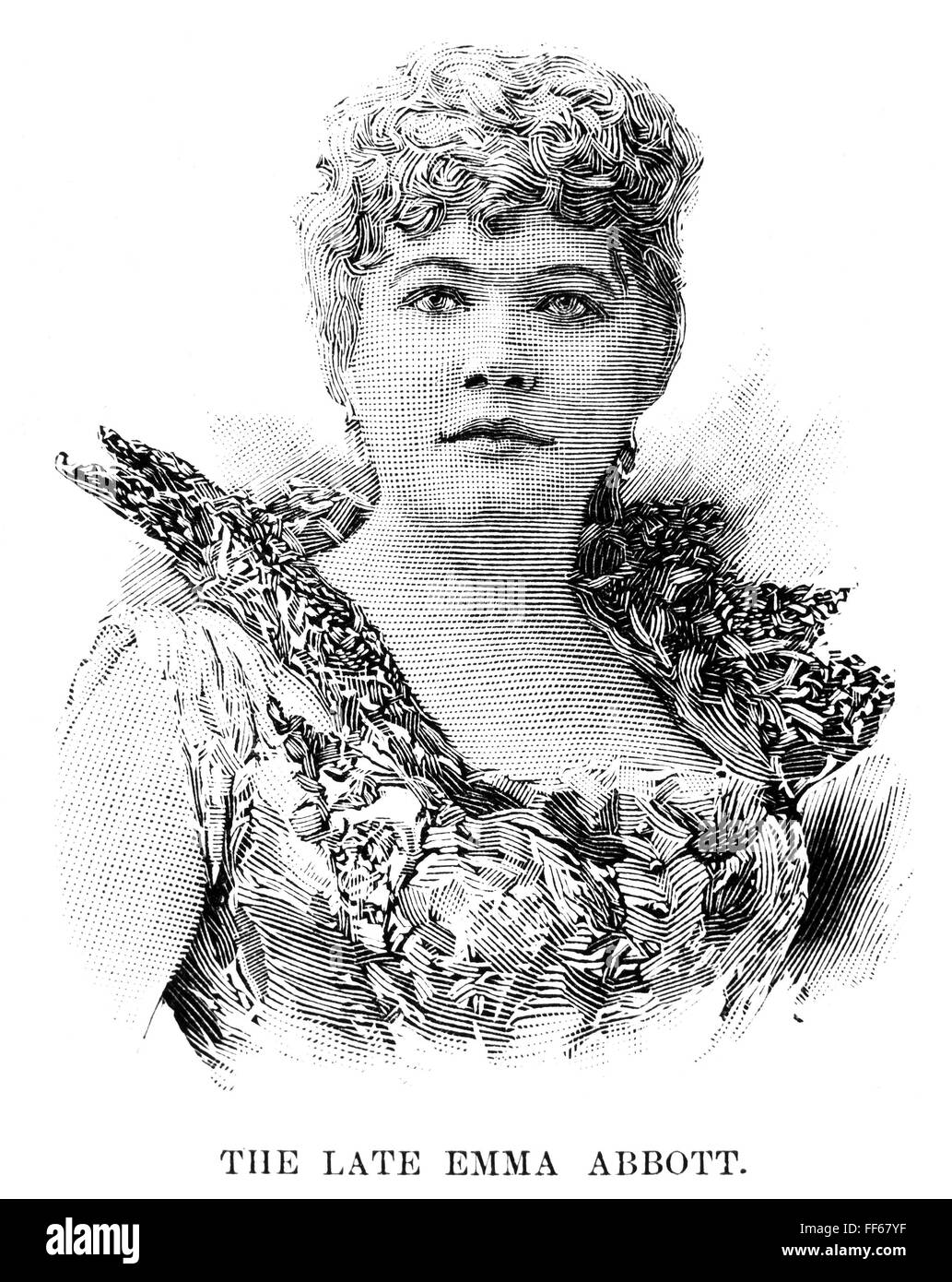 EMMA ABBOTT (1849-1891). /nAmerican operatic singer. Wood engraving ...