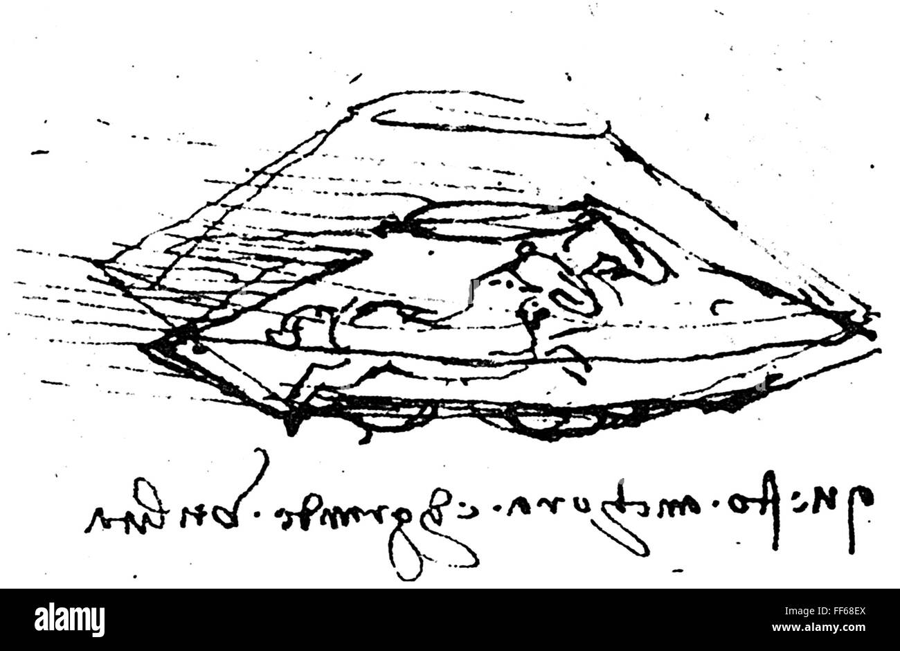 LEONARDO: INVENTION. /nA horse-powered tank. Drawing by Leonardo da ...