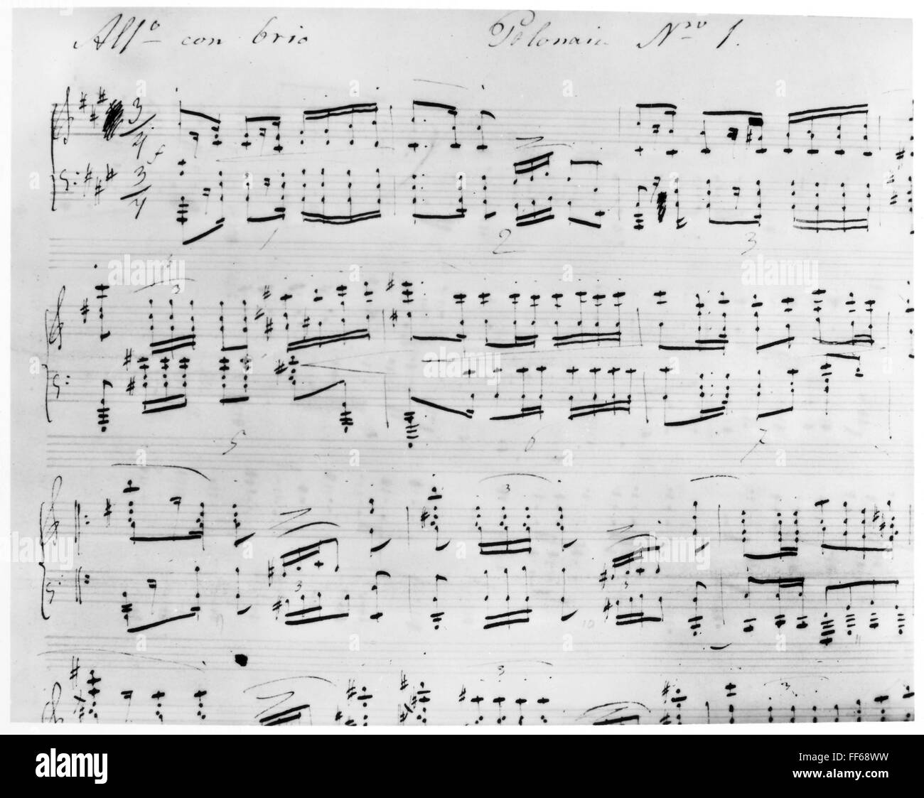 FREDERIC CHOPIN (1810-1849). /nPolish composer and pianist. Holograph ...