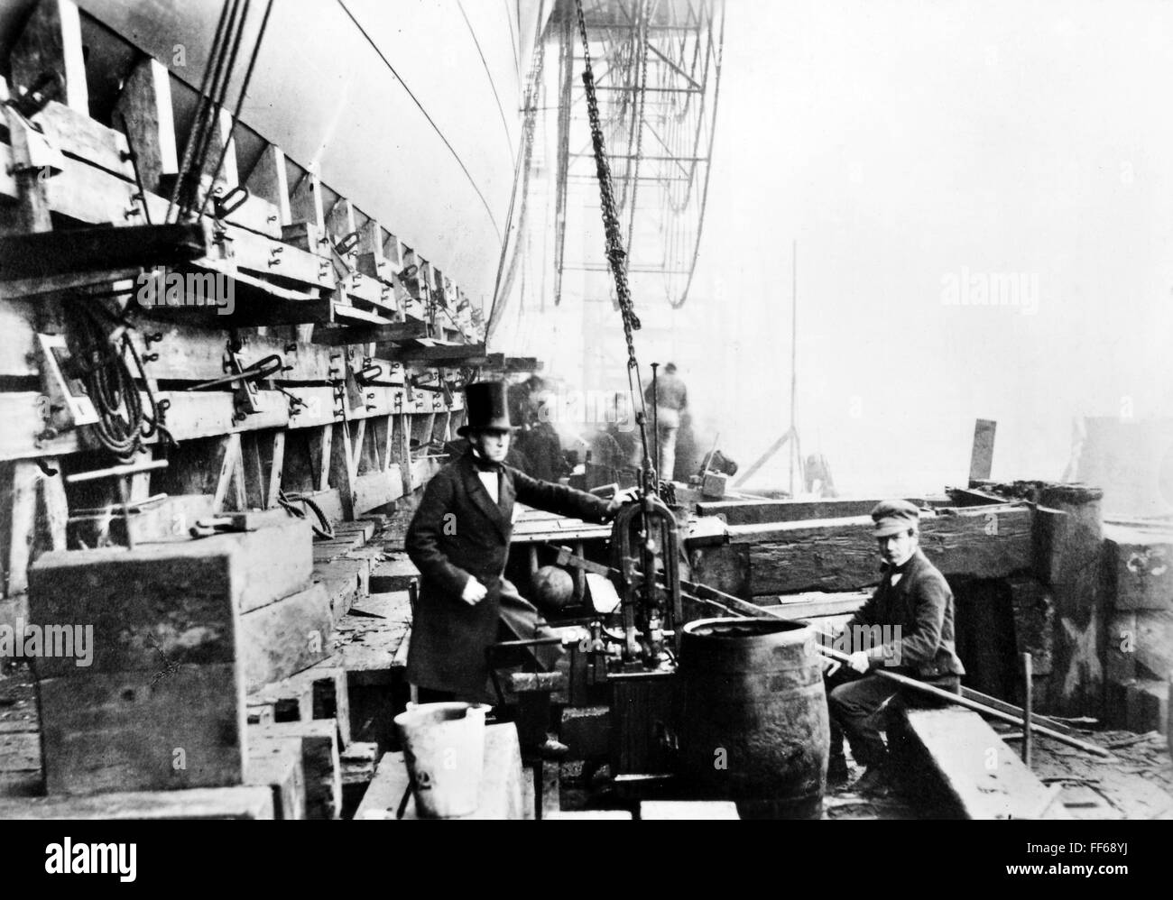 STEAMSHIP: 'GREAT EASTERN.' /nEngineer Richard Tangye beside one of the ...