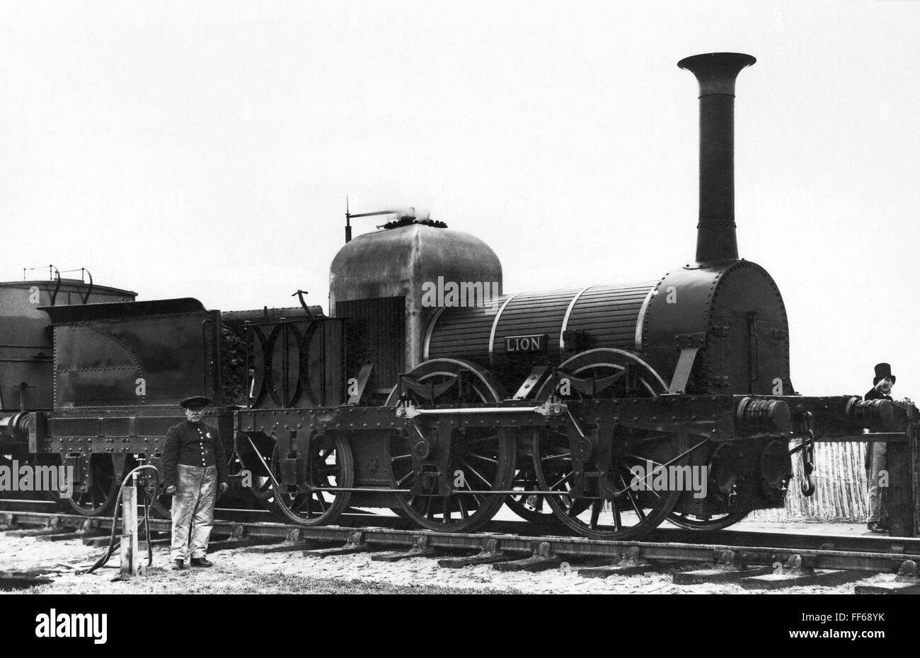 RAILROAD: LOCOMOTIVES. /nThe 'Lion' locomotive, built by the firm of ...