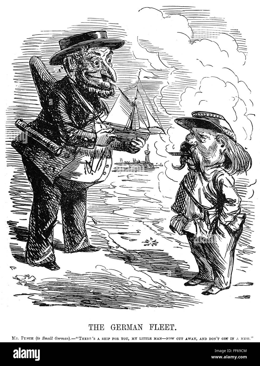 NAVAL POWER CARTOON, 1861. /n'The German Fleet.' English cartoon from ...