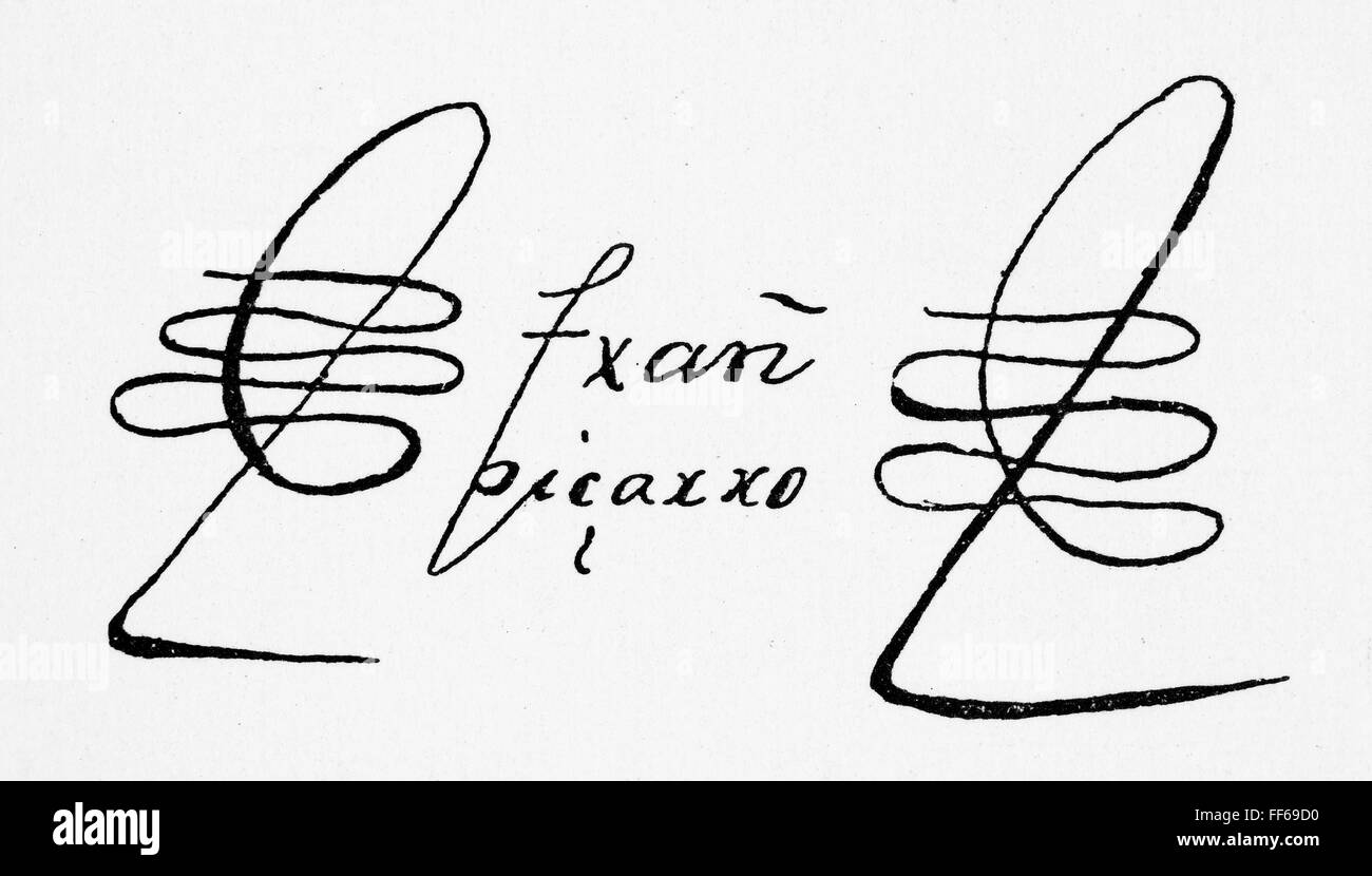 FRANCISCO PIZARRO /n(c1475-1541). Spanish conqueror of Peru. Autograph ...