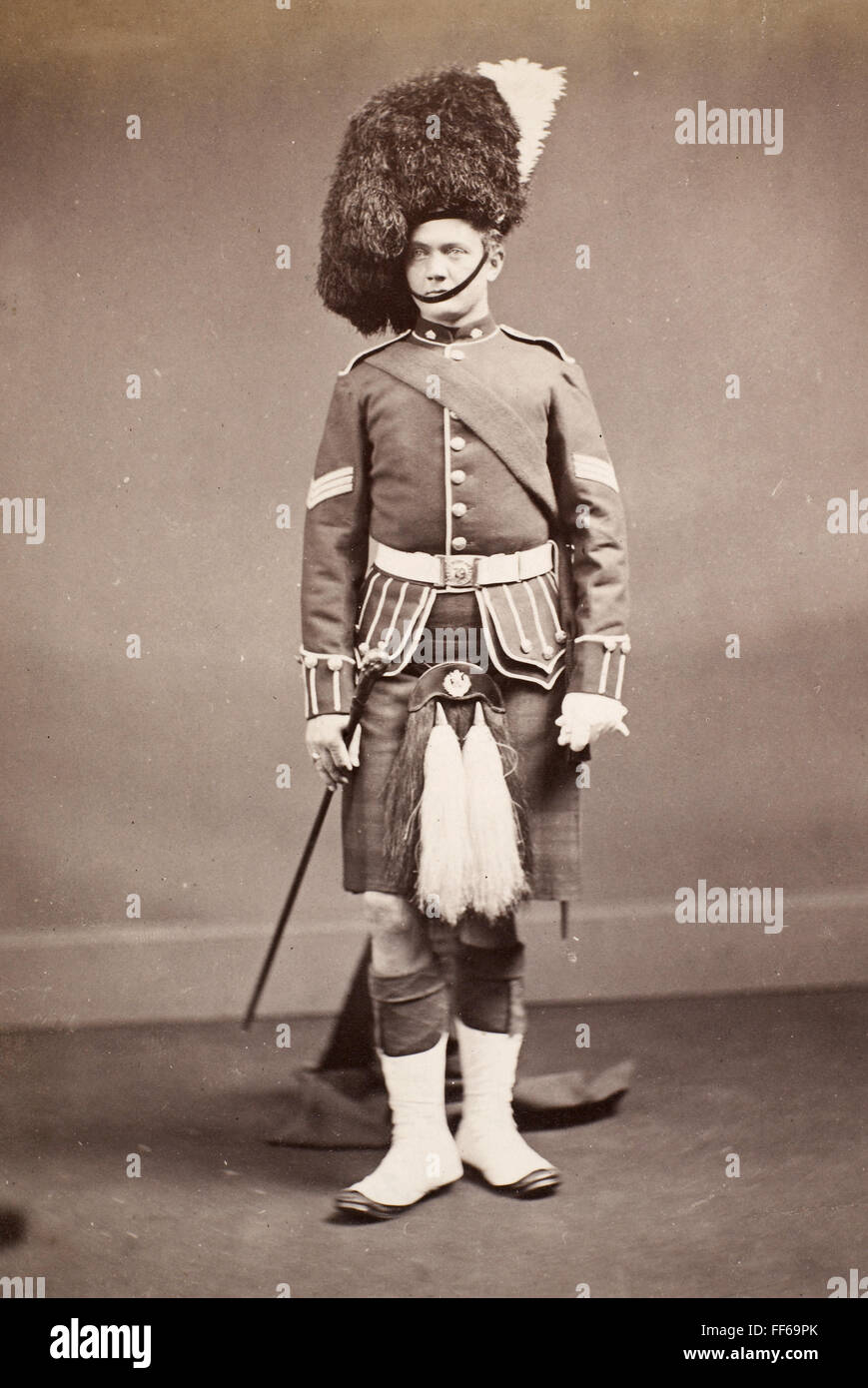 SCOTTISH SOLDIER, c1880. /nA Scottish Highland soldier, c1880 Stock ...
