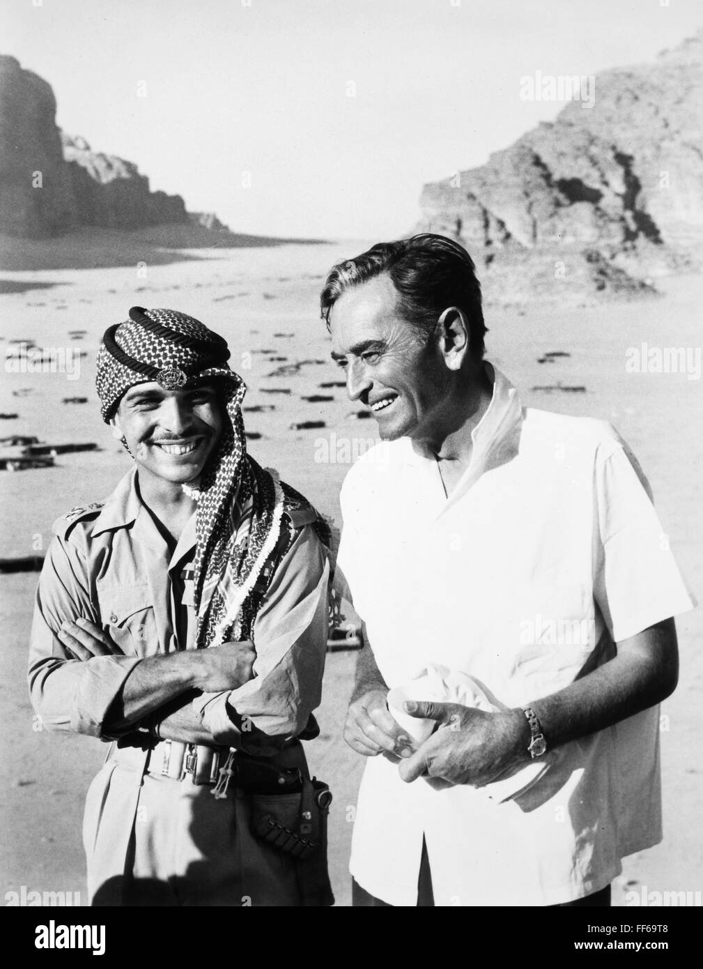 HUSSEIN I (1935-1999). /nKing of Jordan, 1952-1999. With Sir David Lean ...