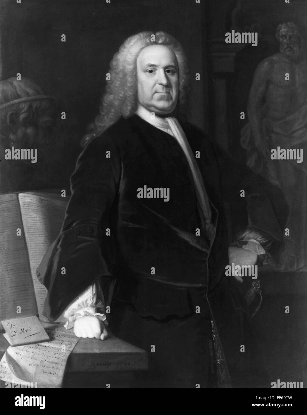 RICHARD MEAD (1673-1754). /nEnglish physician. Oil on canvas, 1740 ...