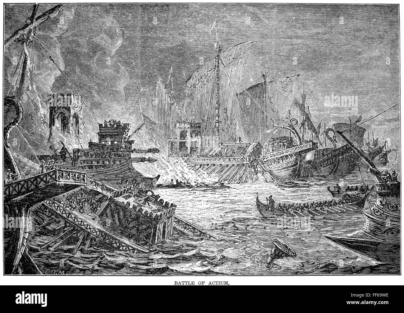 BATTLE OF ACTIUM, 31 B.C. /nVictory of Octavian (later Emperor Augustus ...