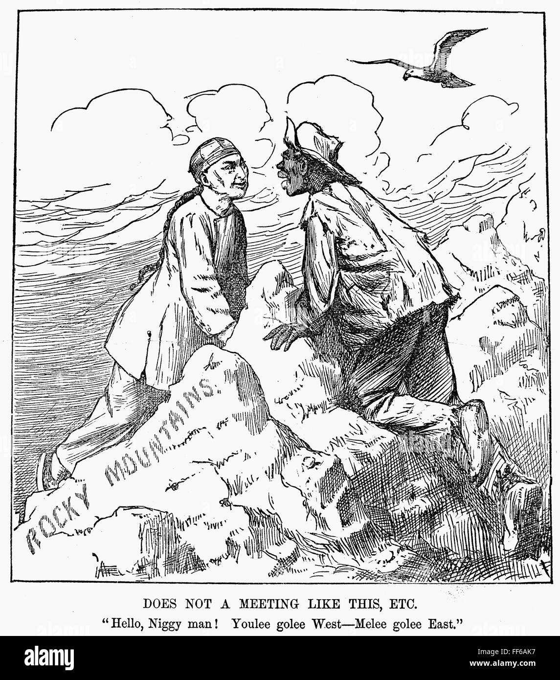 IMMIGRATION CARTOON, 1879. /nAmerican cartoon comment at the height of ...