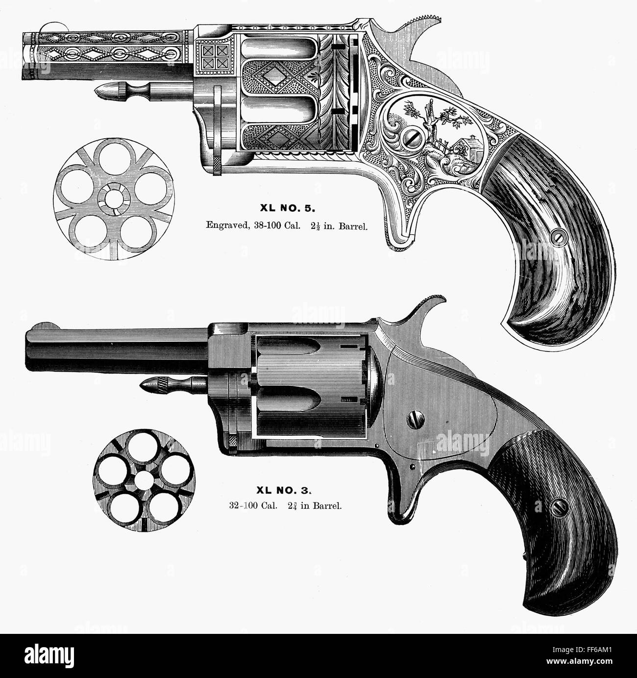 REVOLVERS, 19th CENTURY. /nTwo revolvers manufactured by the American ...